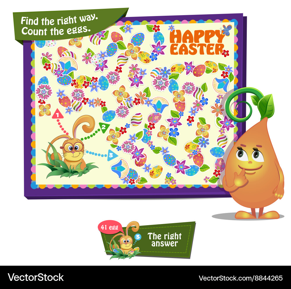 Count the easter eggs Royalty Free Vector Image