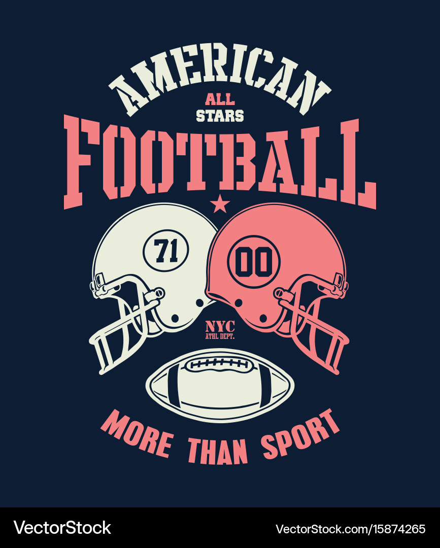 Football helmet stylized Royalty Free Vector Image