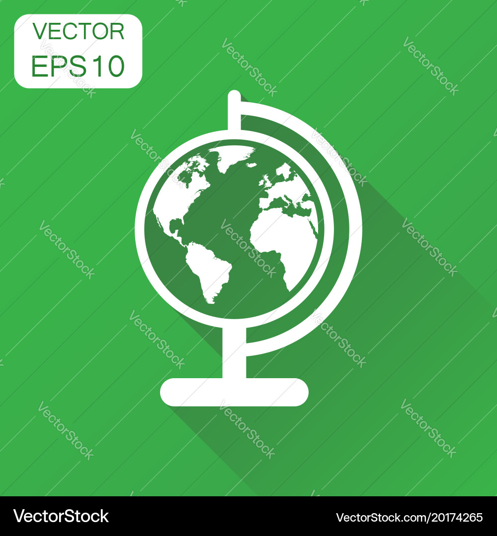 Globe world map icon business concept round earth Vector Image