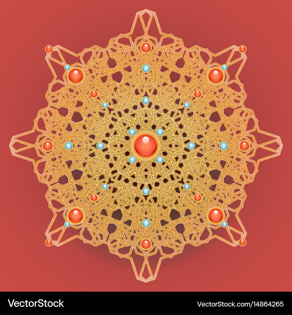 Gold jewelry decorative pattern circular tribal Vector Image