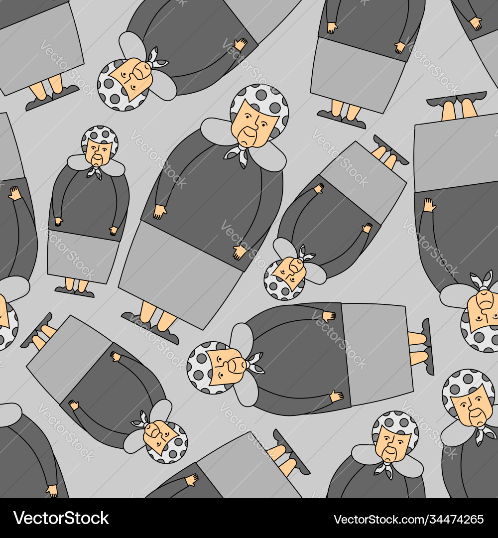 Grandma pattern seamless grandmother background Vector Image