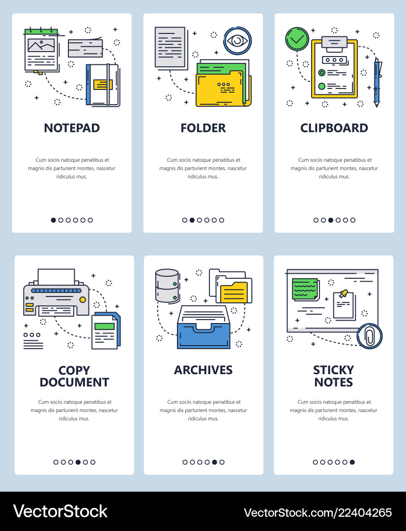 Line art web and mobile app template set Vector Image