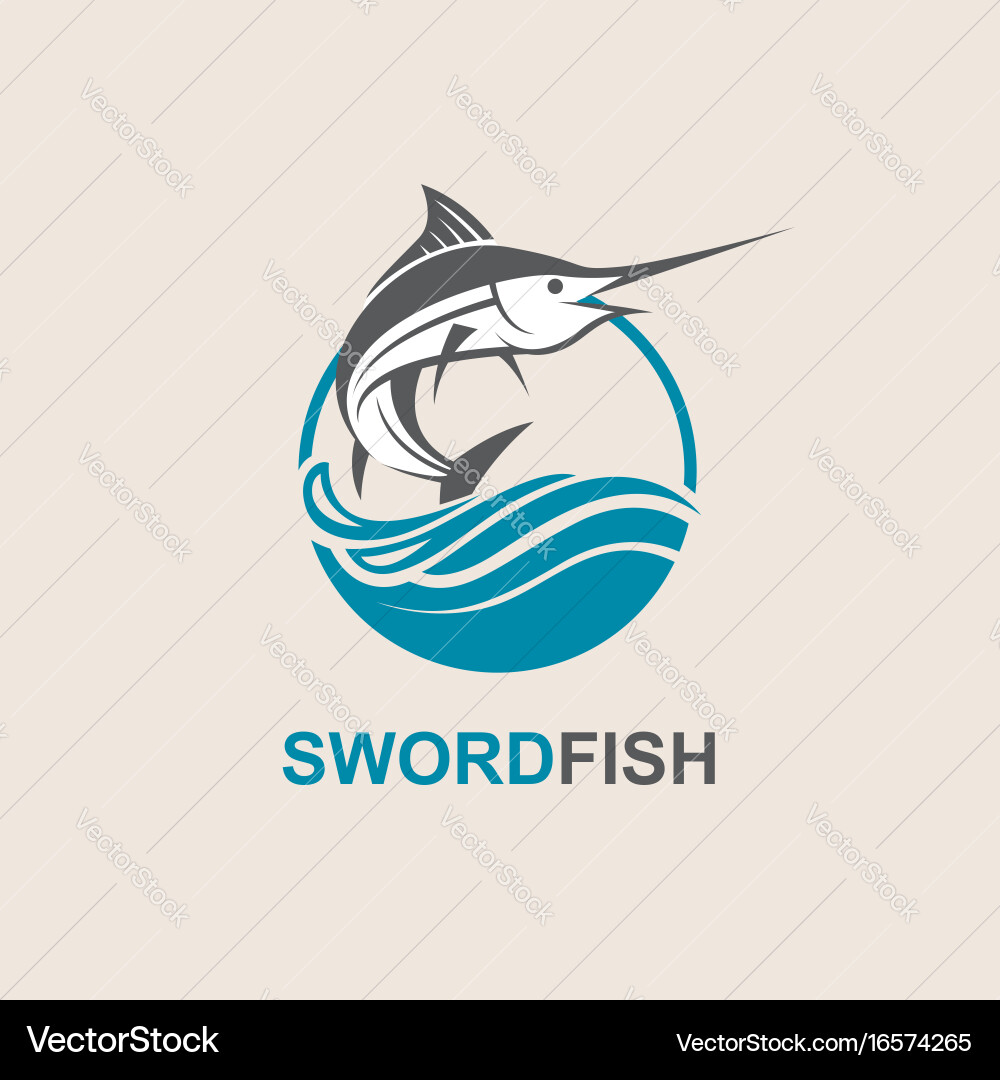Swordfish for fishing design Royalty Free Vector Image