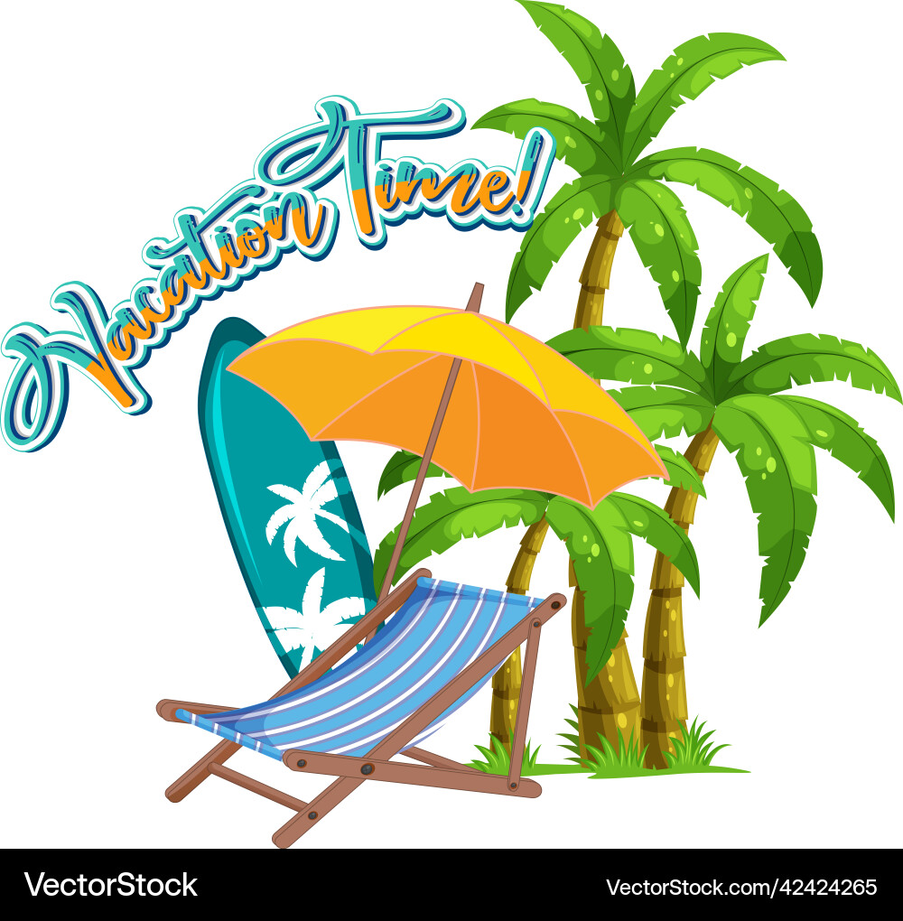 Vacation time summer icon on white background Vector Image