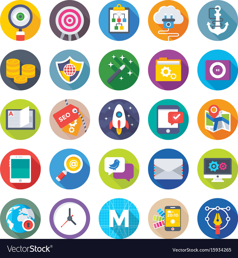 Web design and development icons 14 Royalty Free Vector