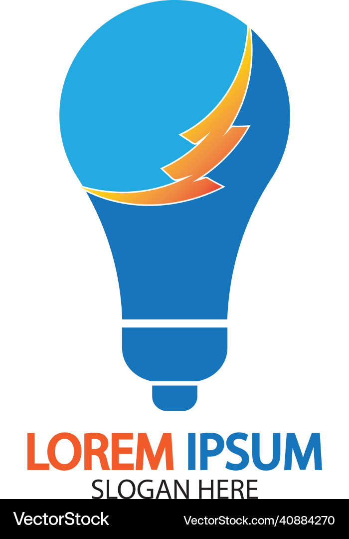 Bulb energy thunder bolt concept logo icon Vector Image