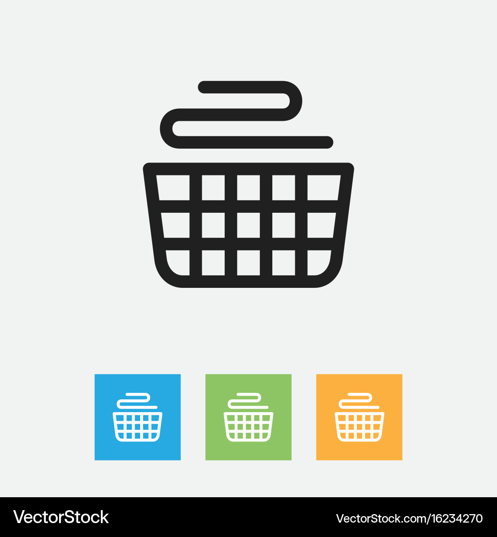 Cleaning symbol on basket Royalty Free Vector Image