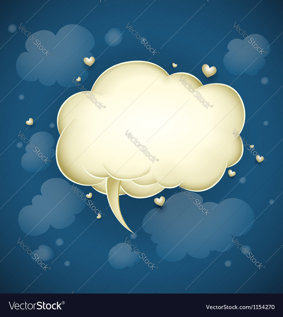 Cloud with greeting message Royalty Free Vector Image
