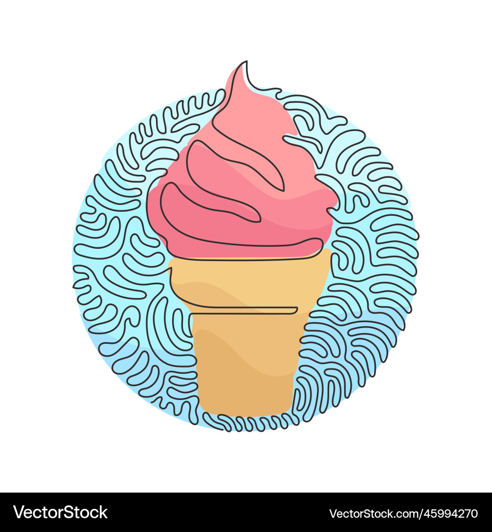 Continuous one line drawing delicious ice creams Vector Image