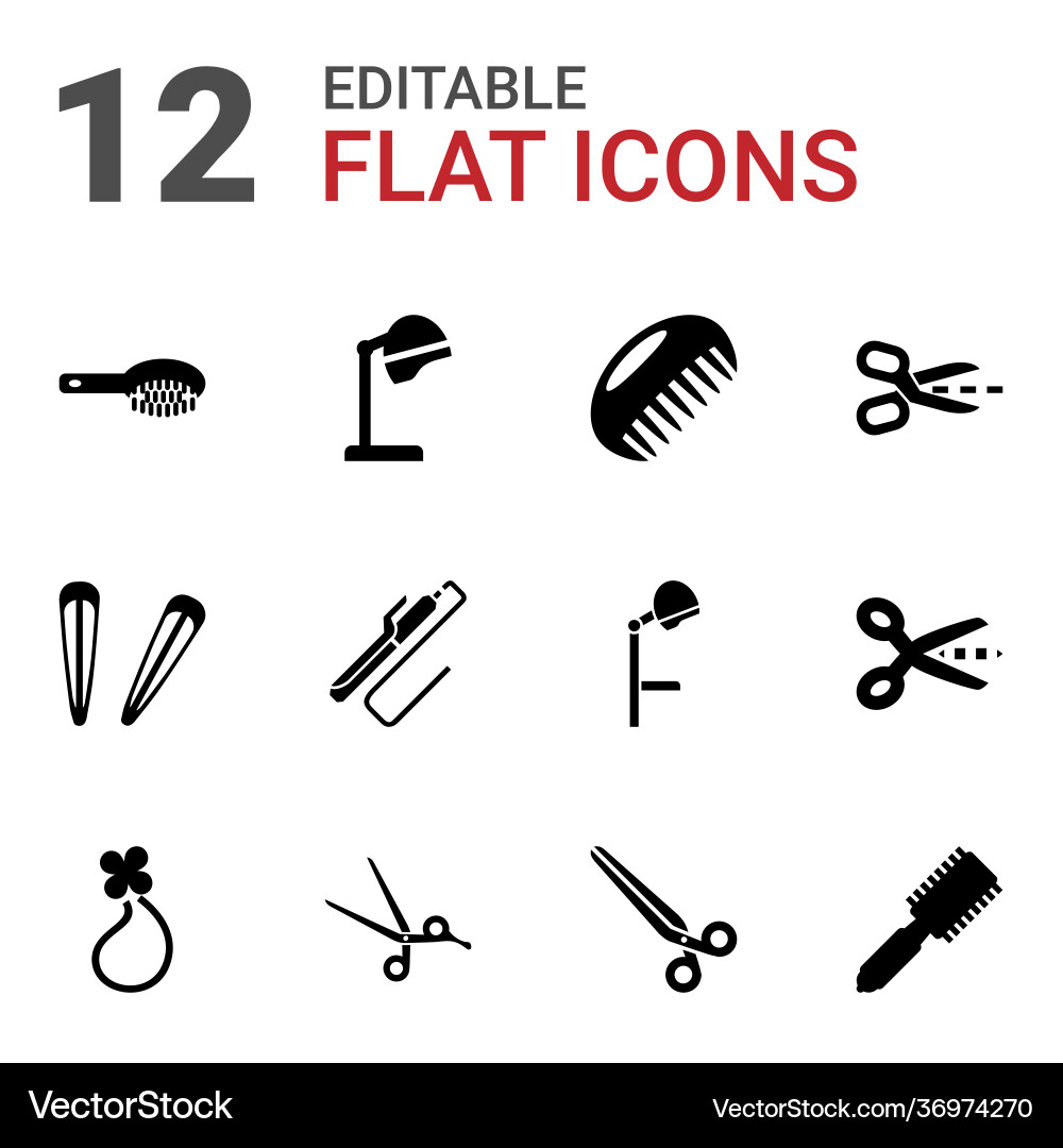 Hairdressing icons Royalty Free Vector Image - VectorStock