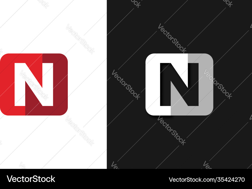 N alphabet modern icon size logo design concept Vector Image