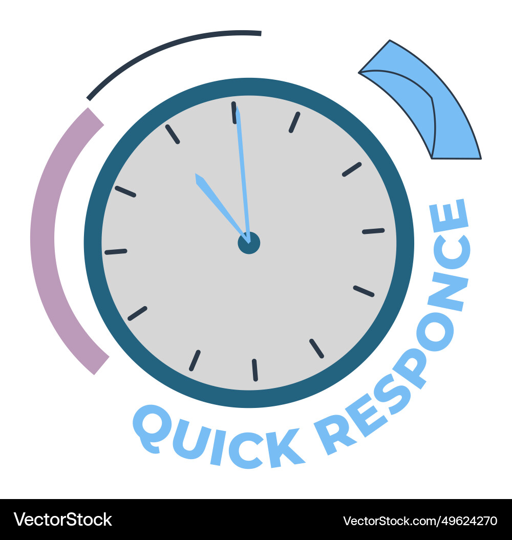 Quick response from support of company Royalty Free Vector