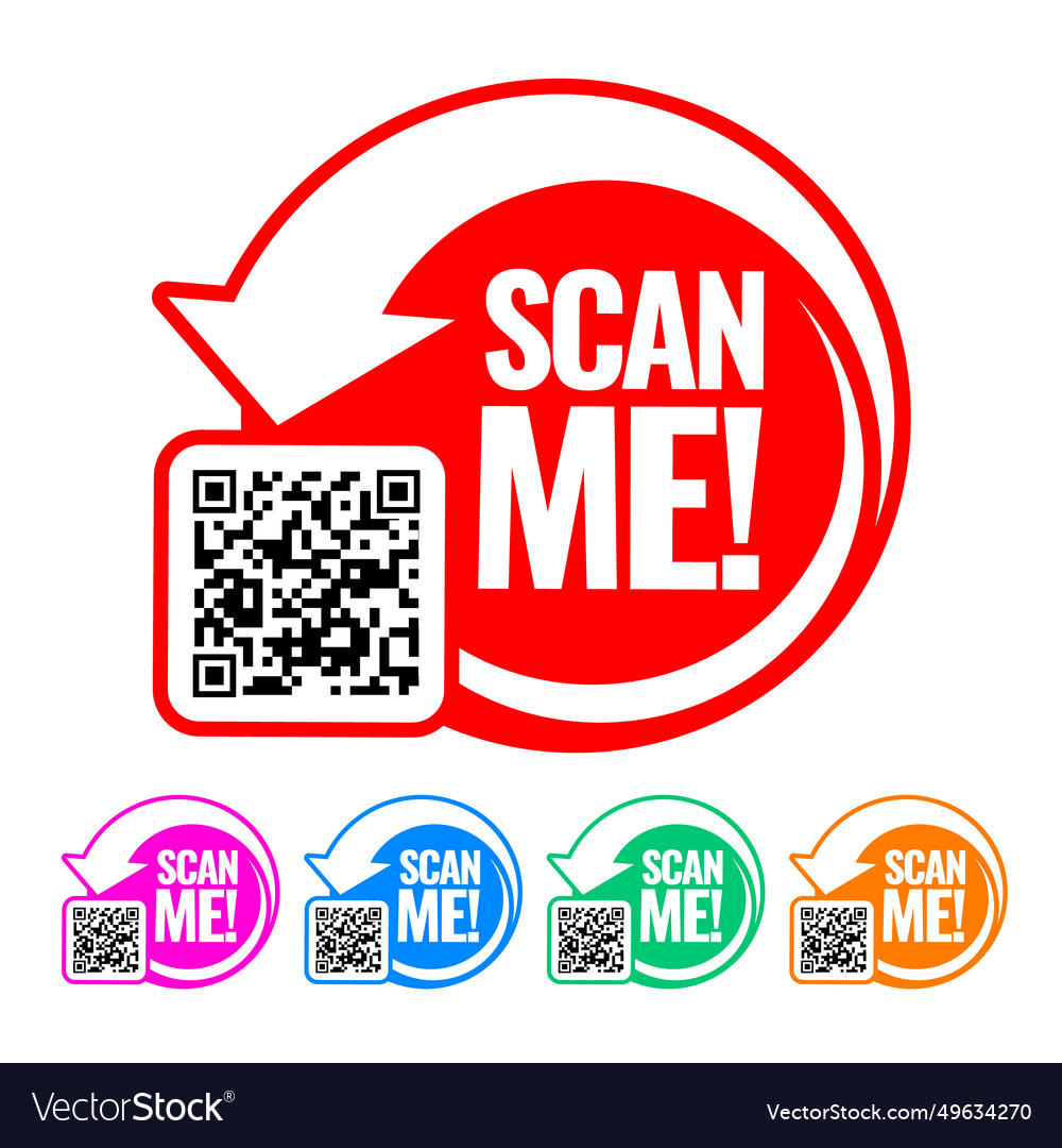 Scan Me Icon Symbol Or Emblem Royalty Free Vector Image