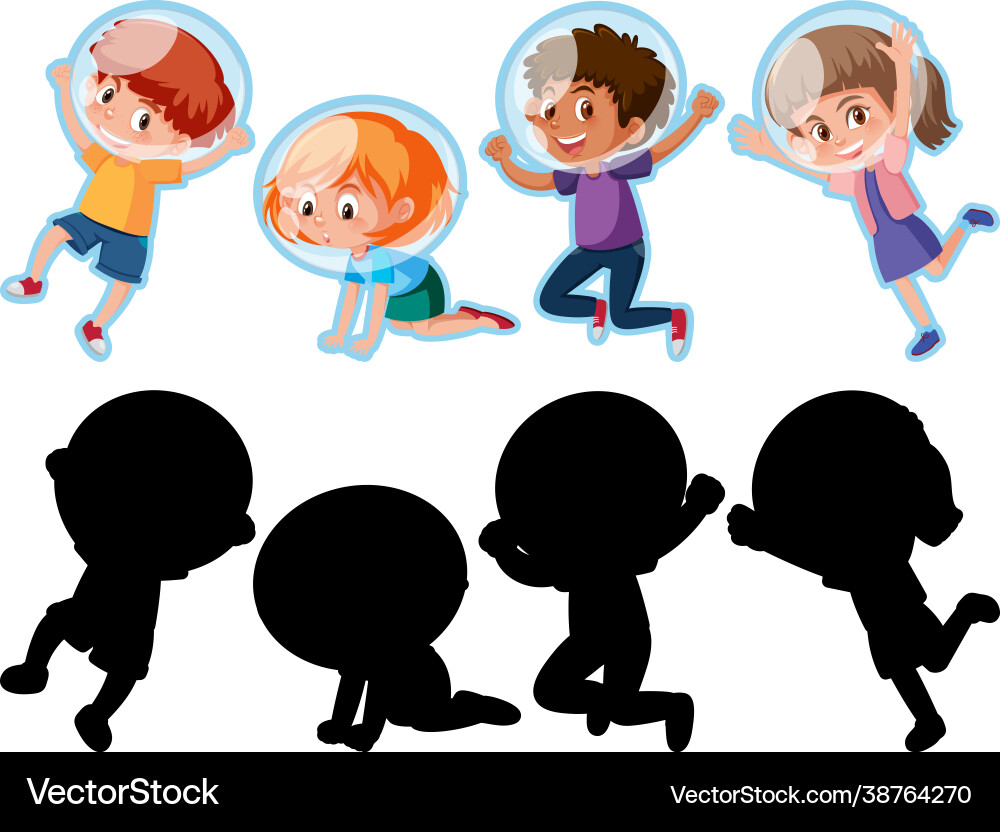 Set different kids cartoon character Royalty Free Vector
