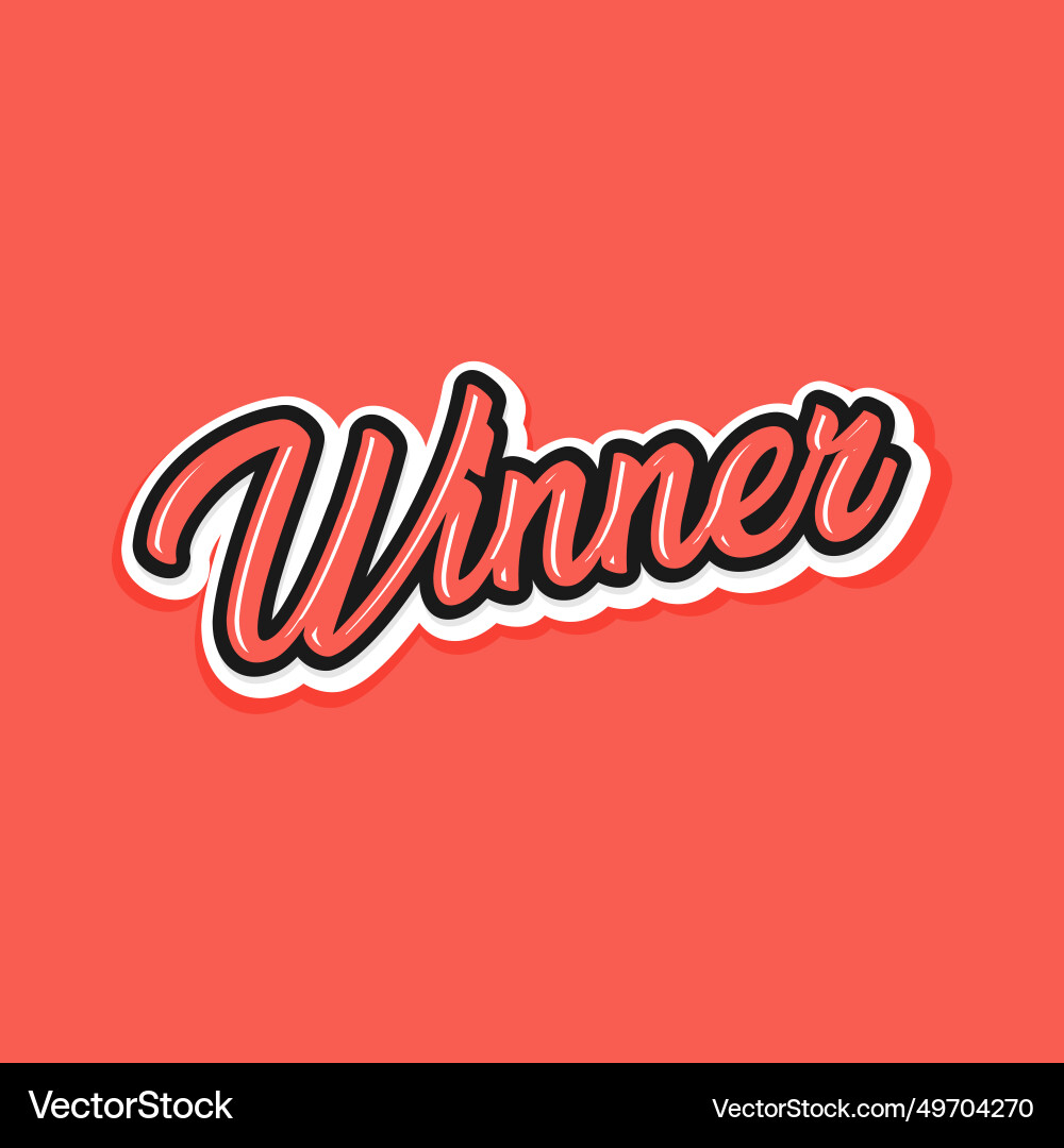 Winner said with hand lettering Royalty Free Vector Image