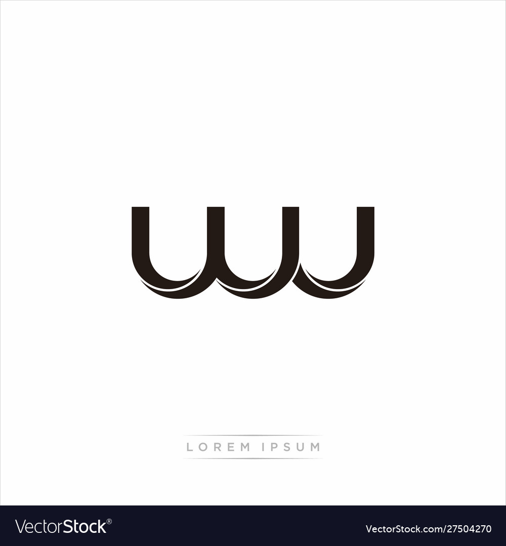 Wu initial letter split lowercase modern monogram Vector Image
