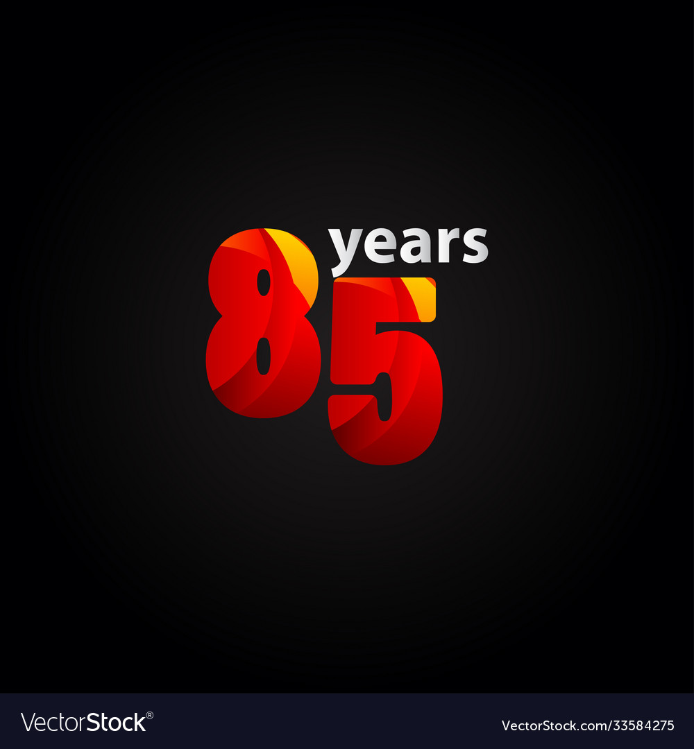 85 years anniversary red light template design Vector Image 85 years anniversary red light template design Vector Image