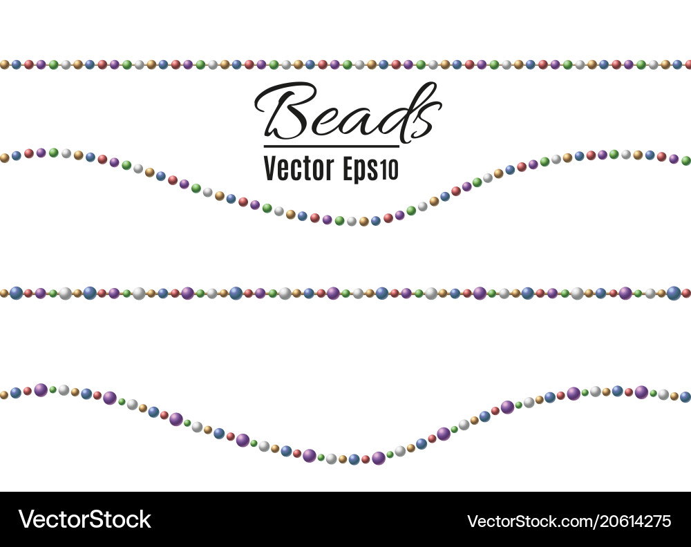 A beautiful chain golden colorstring beads are Vector Image