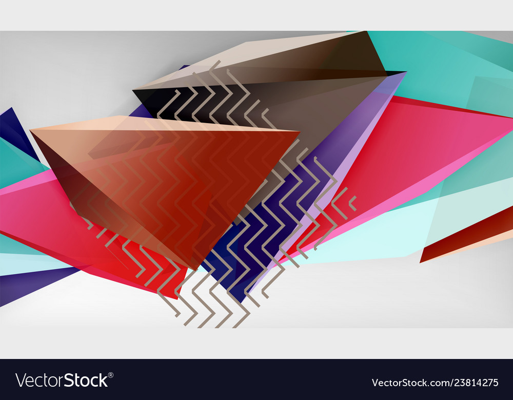 Abstract color triangles geometric background Vector Image