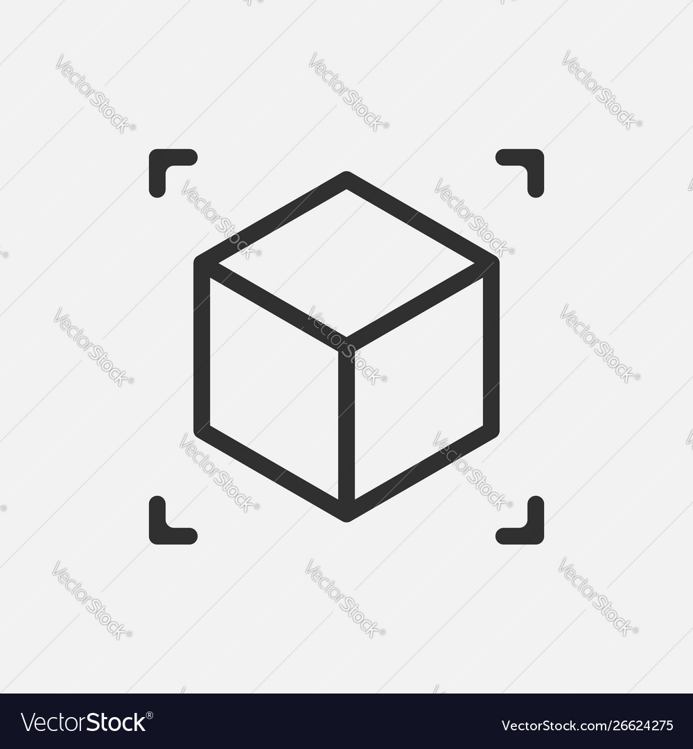 Augmented reality cube icon isolated on white Vector Image Augmented reality cube icon isolated on white Vector Image