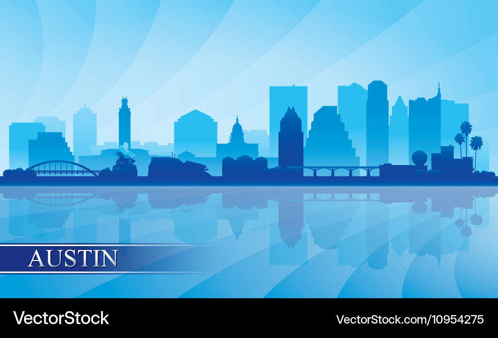 Austin city skyline silhouette background Vector Image