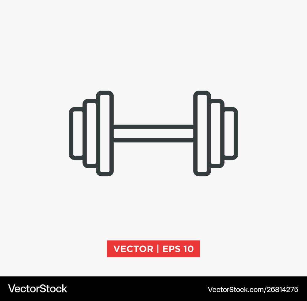 Barbell dumbell gym icon Royalty Free Vector Image