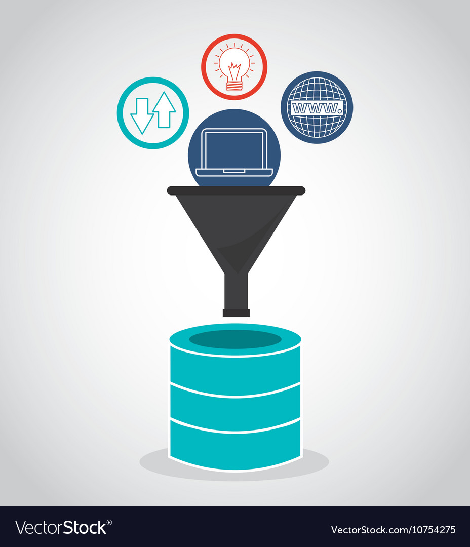 Big data center flat icons Royalty Free Vector Image