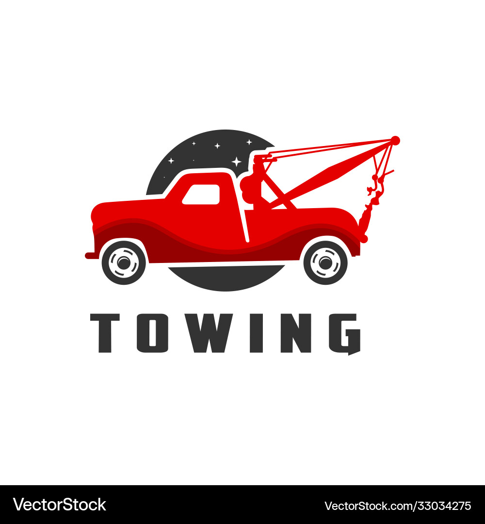 Car transport crane service logo Royalty Free Vector Image