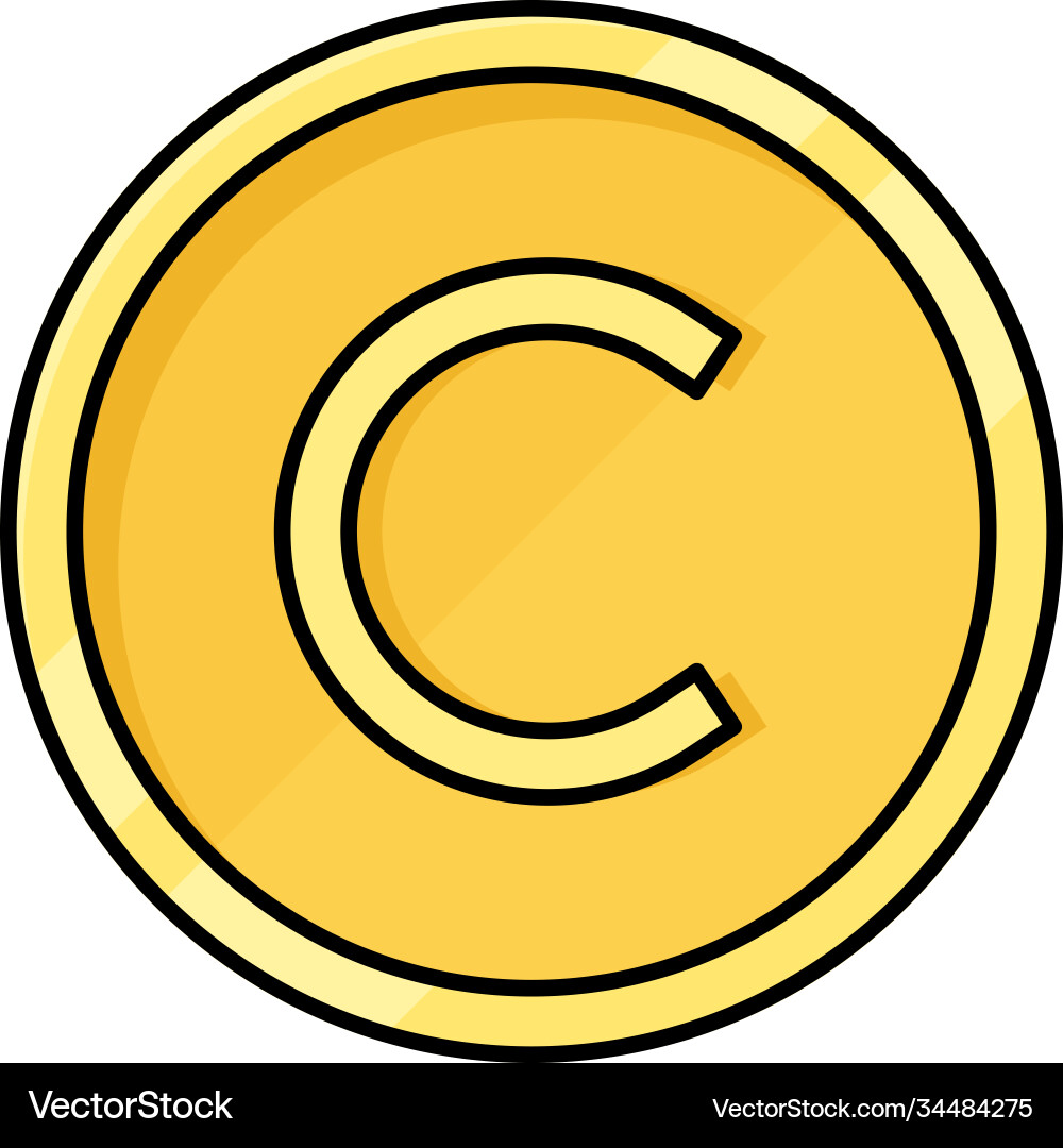 Cent coin monetary unit many national Royalty Free Vector