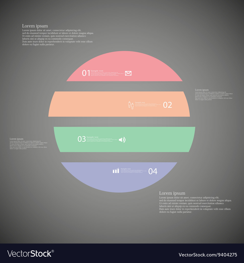 Circle infographic template horizontally divided Vector Image