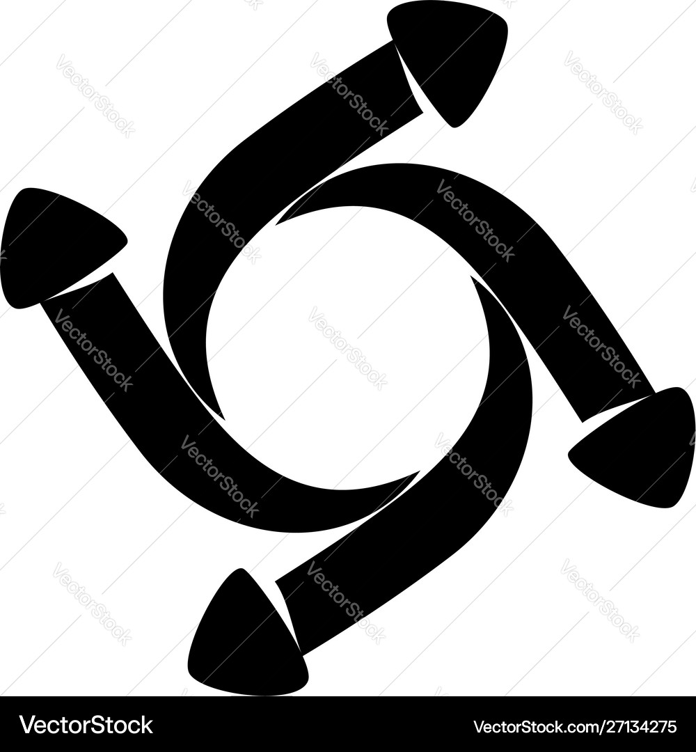 Four guide arrow rotation direction black color Vector Image