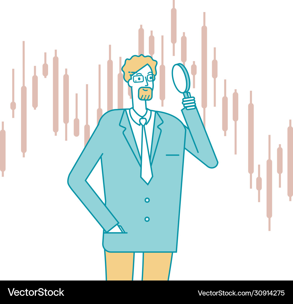 Investment searching financial performance Vector Image