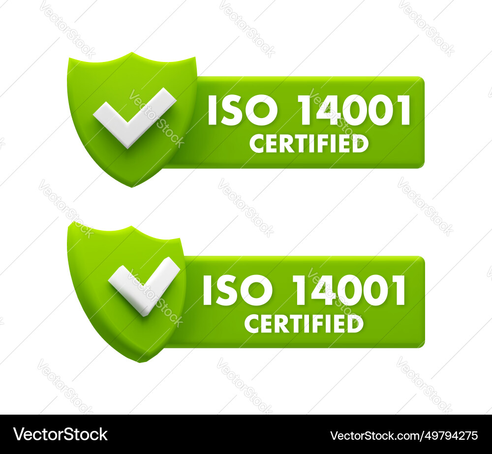 Iso 14001 certified environmental management Vector Image
