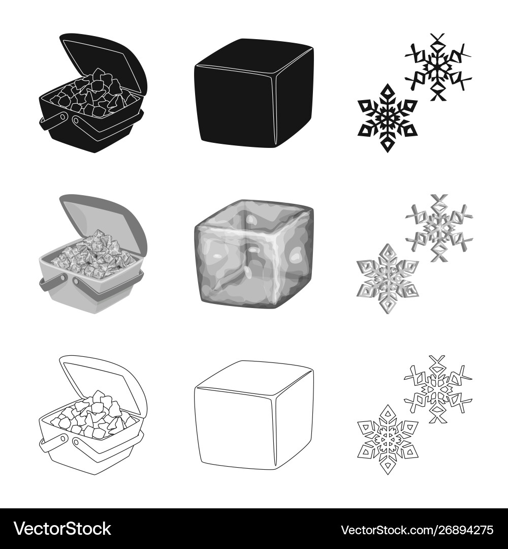 Isolated object texture and frozen symbol set Vector Image