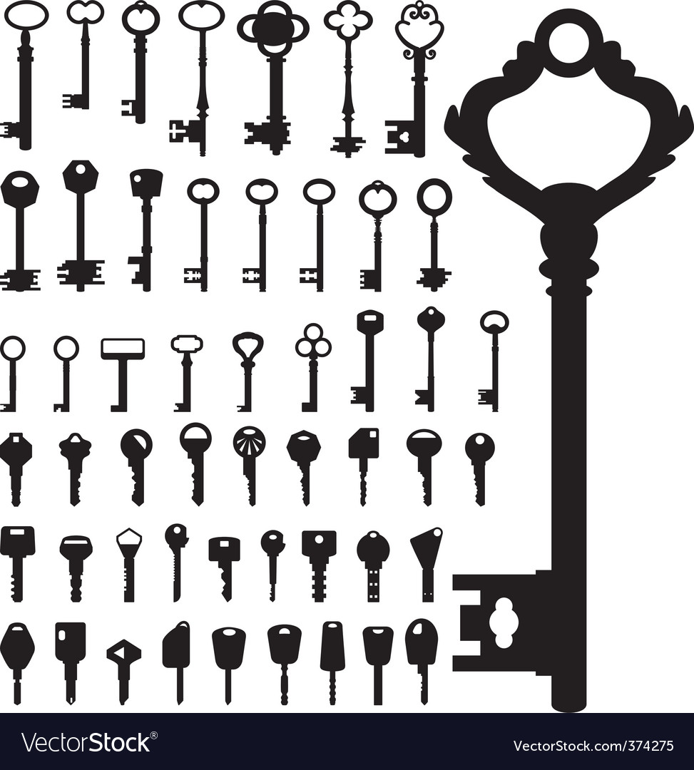 Keys collection Royalty Free Vector Image - VectorStock