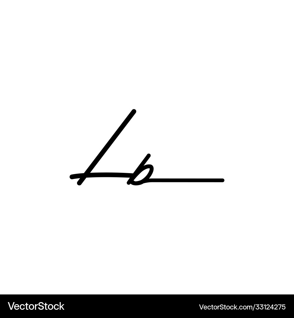 Letter lb signature logo template Royalty Free Vector Image