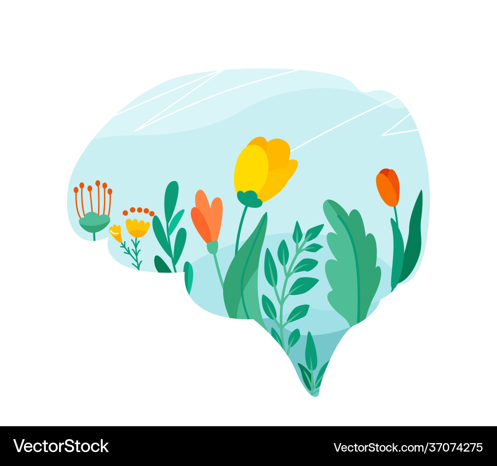 Mental health positive mind Royalty Free Vector Image
