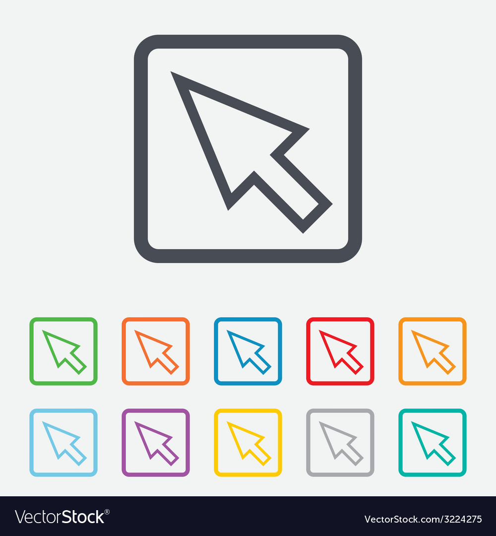Mouse Cursor Sign Icon Pointer Symbol Royalty Free Vector