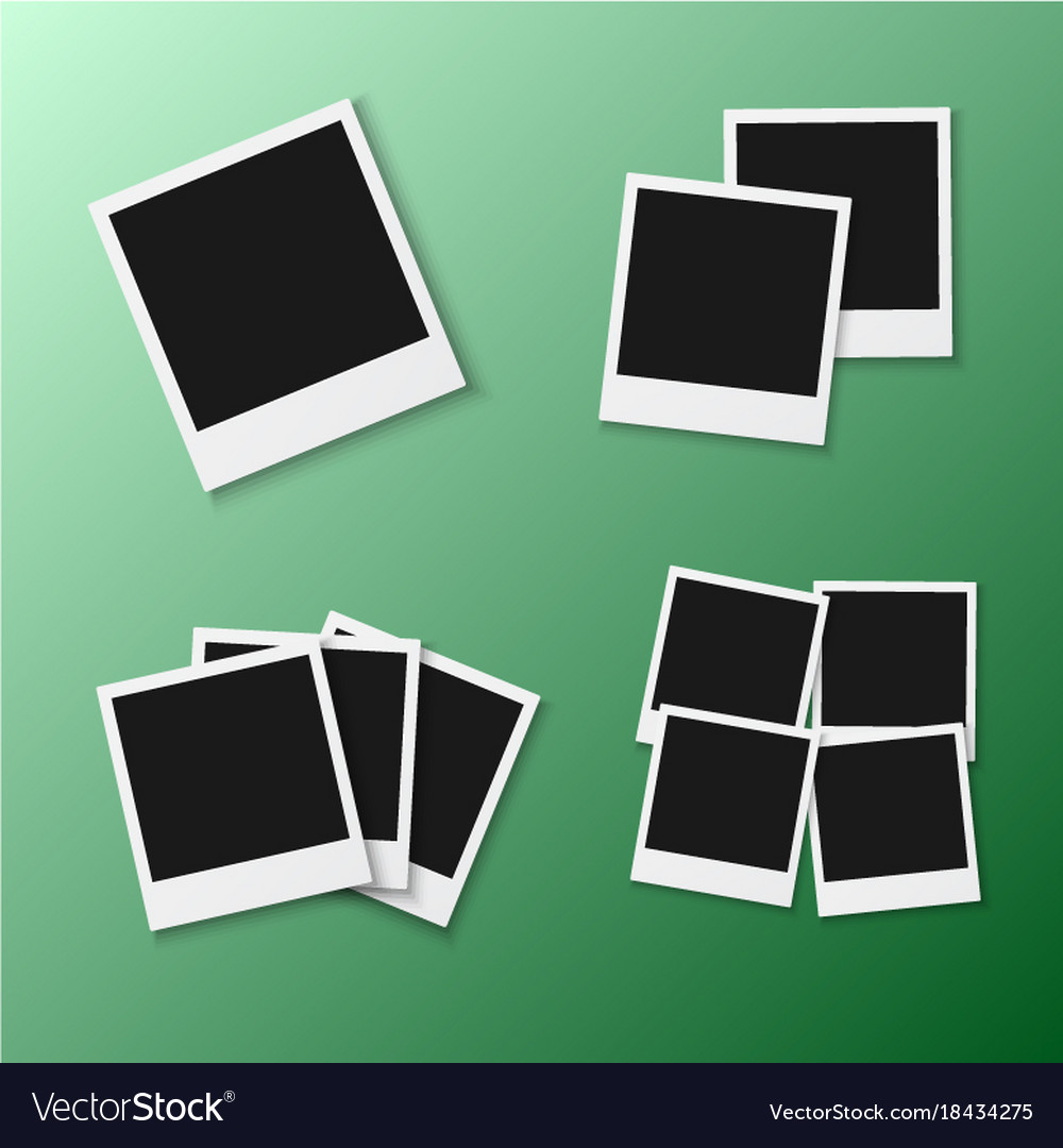 Photo frame eps10 realistic snapshot icon square Vector Image Photo frame eps10 realistic snapshot icon square Vector Image