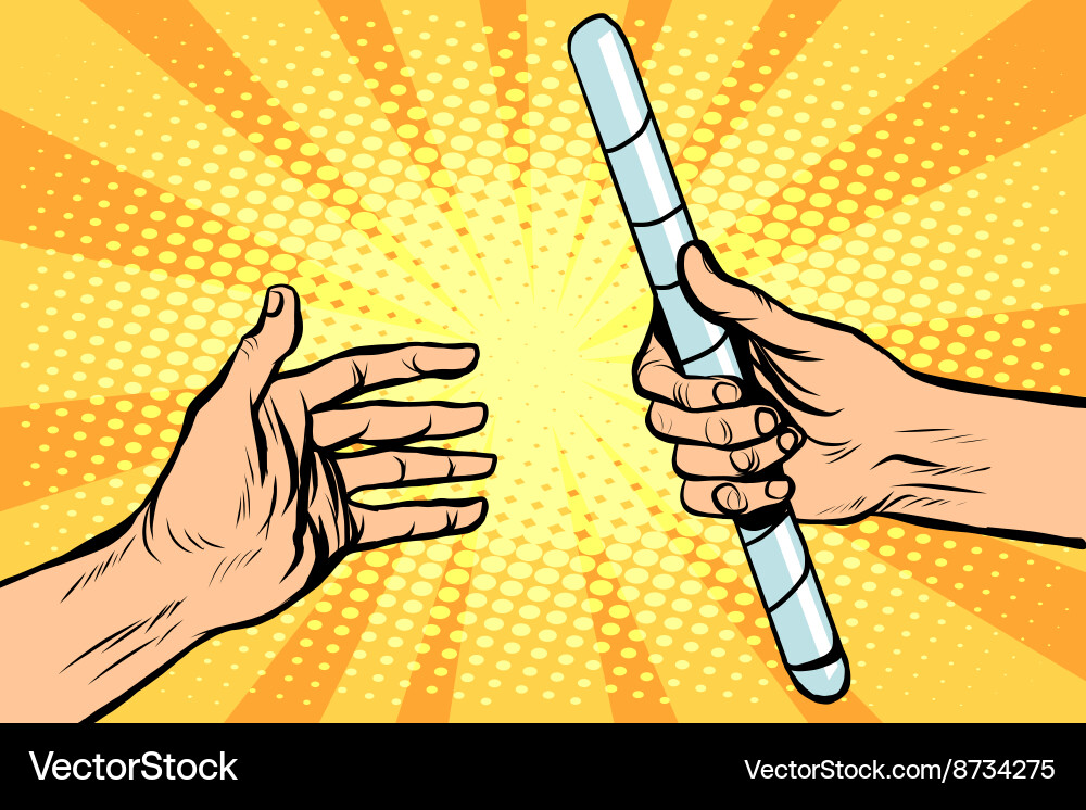 Transfer relay baton sports Royalty Free Vector Image