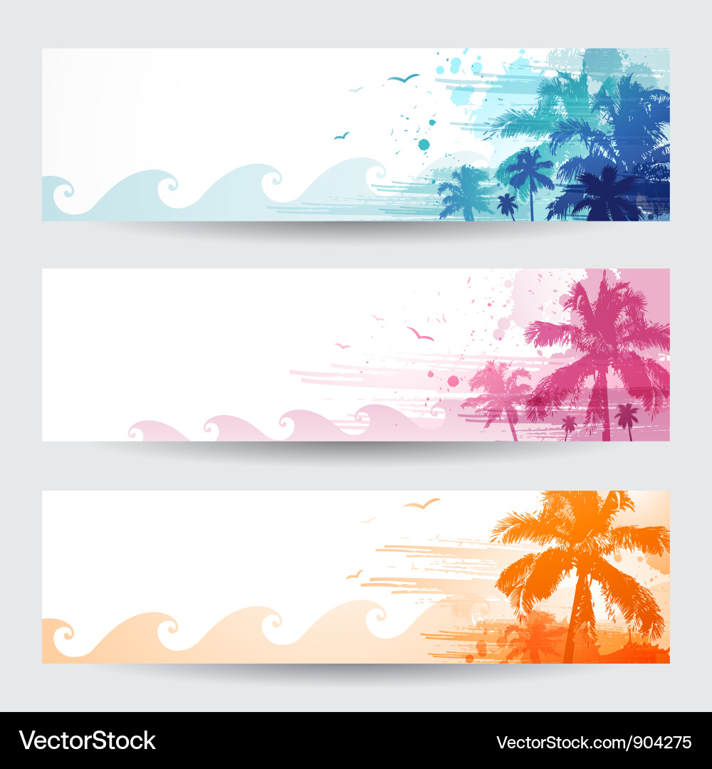 Tropical summer banners Royalty Free Vector Image