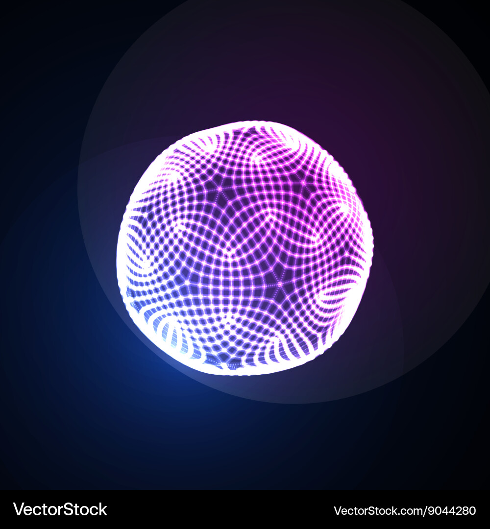 3D illuminated sphere of glowing particles Vector Image