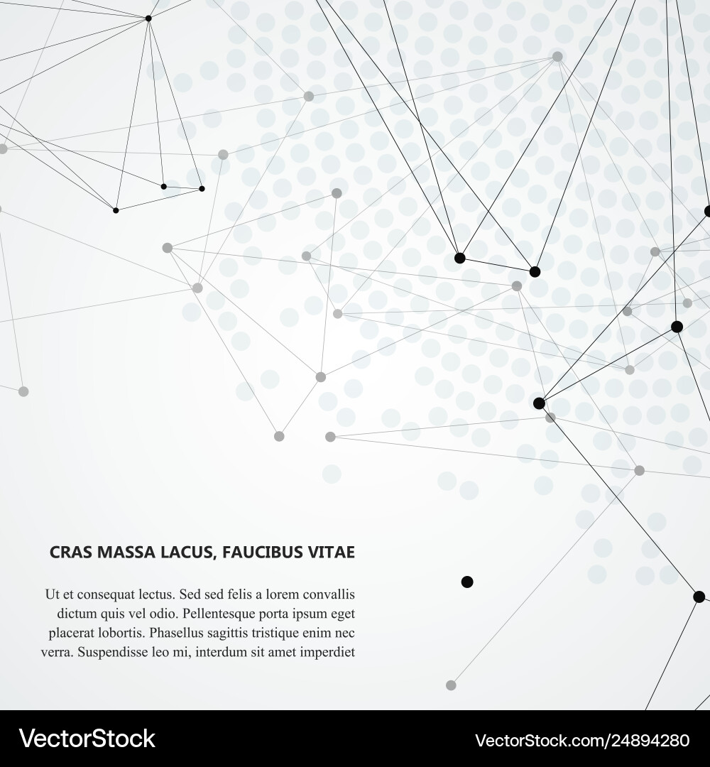 Actual network connections with dots and lines Vector Image