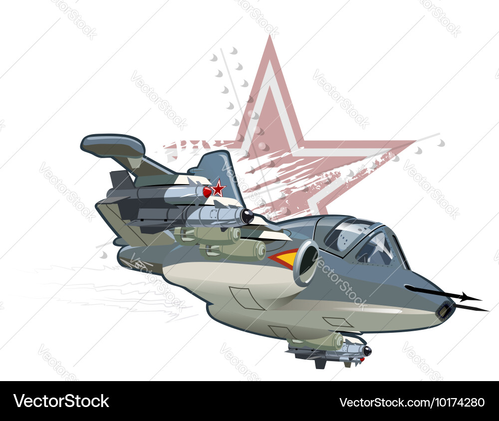 Cartoon military airplane Royalty Free Vector Image