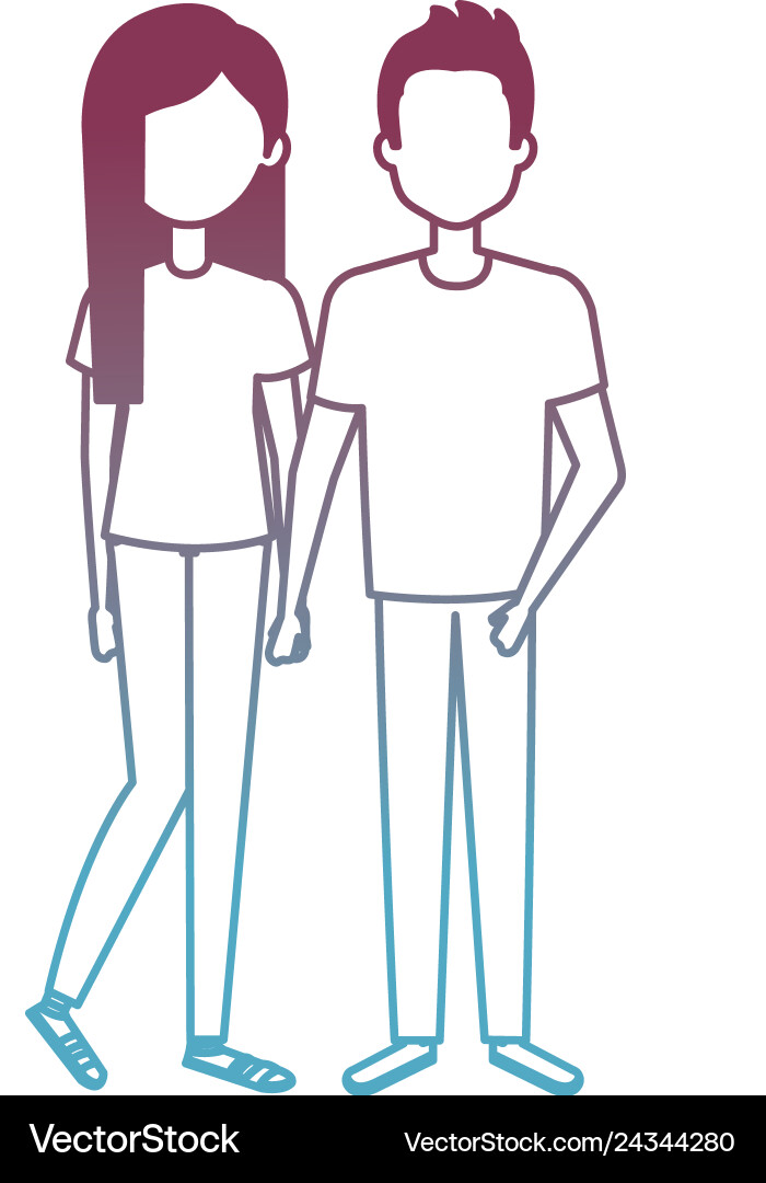 Couple avatar characters icons Royalty Free Vector Image