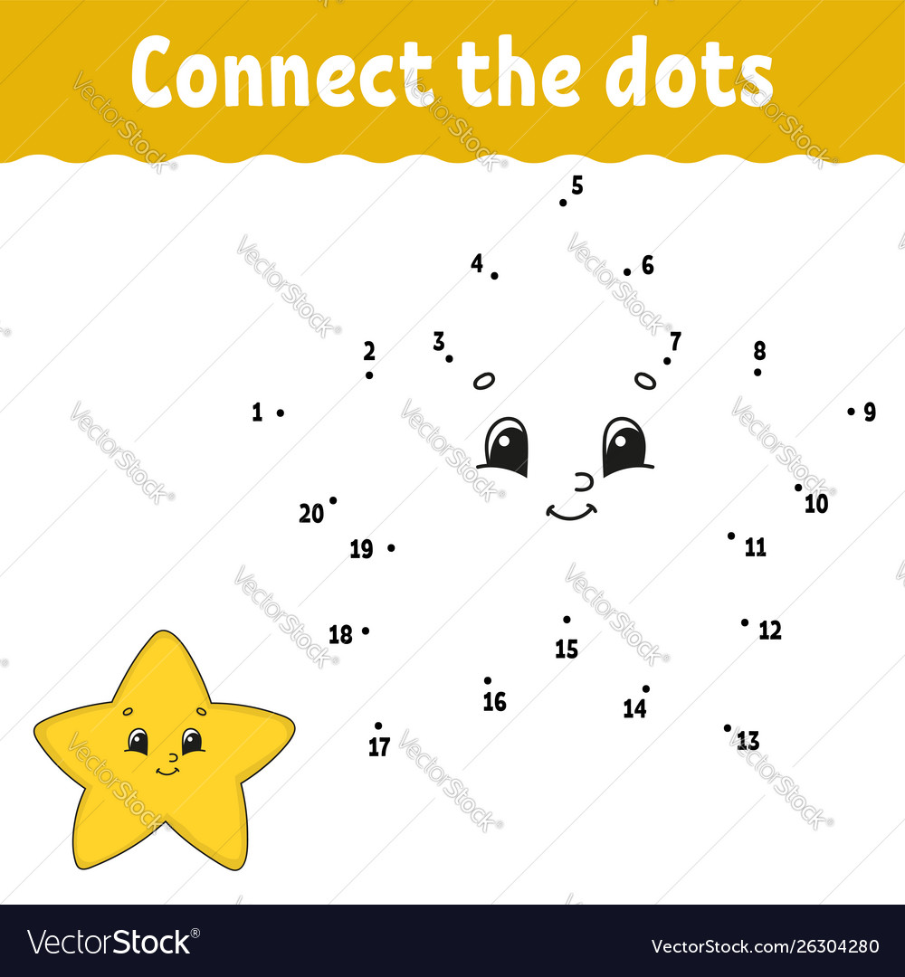 Dot to draw a line handwriting practice Royalty Free Vector