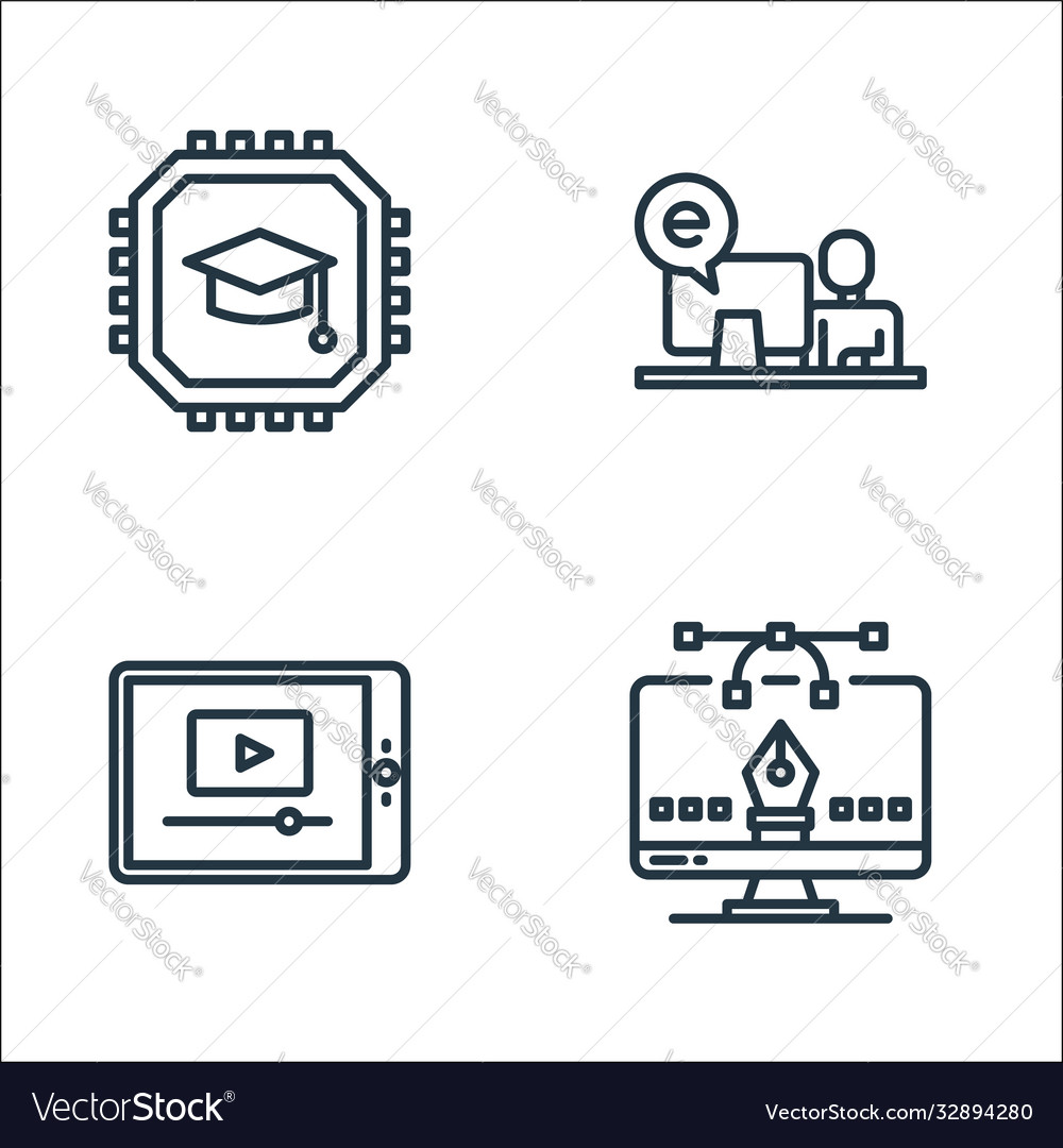 Elearning line icons linear set quality line set Vector Image