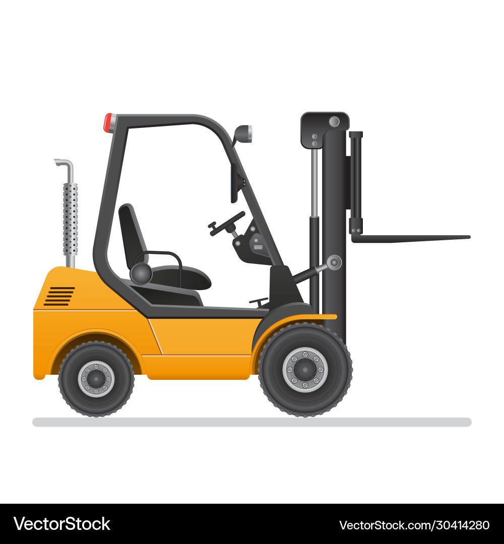 Forklift truck isolated on white Royalty Free Vector Image