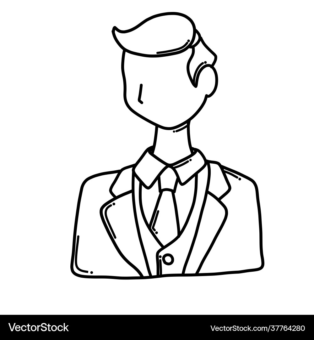 Groom doodle icon drawing sketch hand drawn Vector Image
