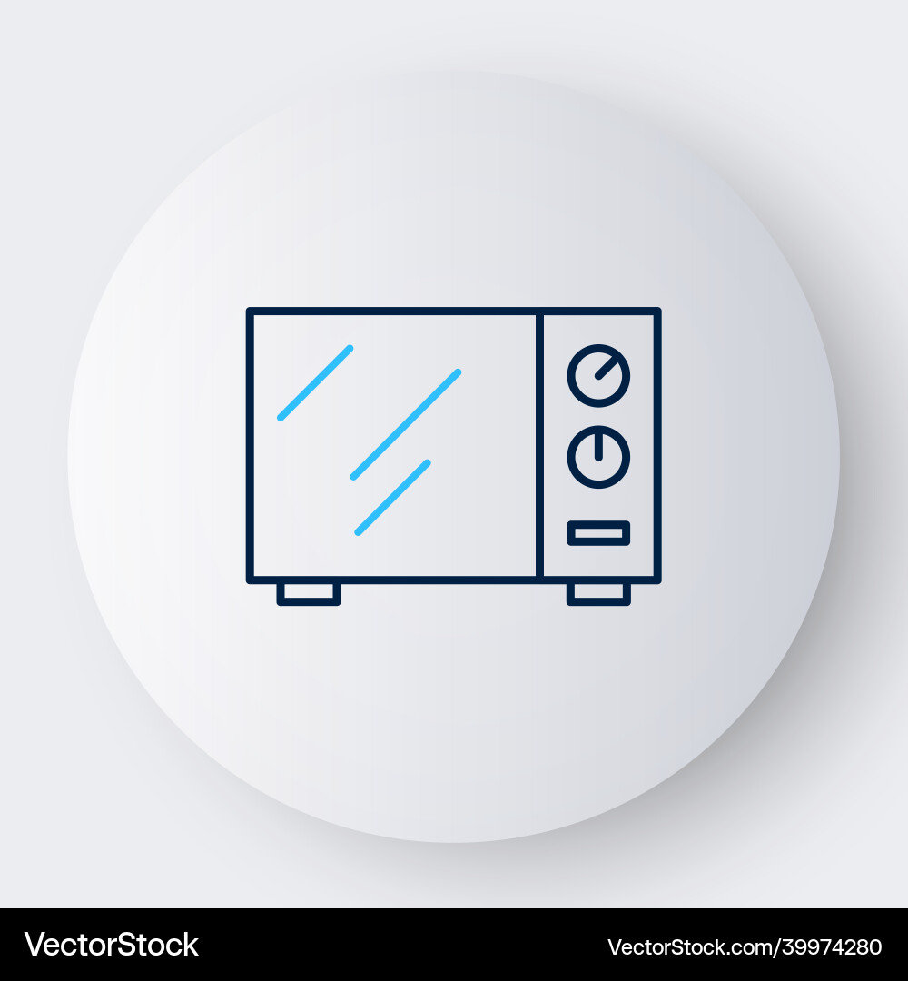 Line microwave oven icon isolated on white Vector Image